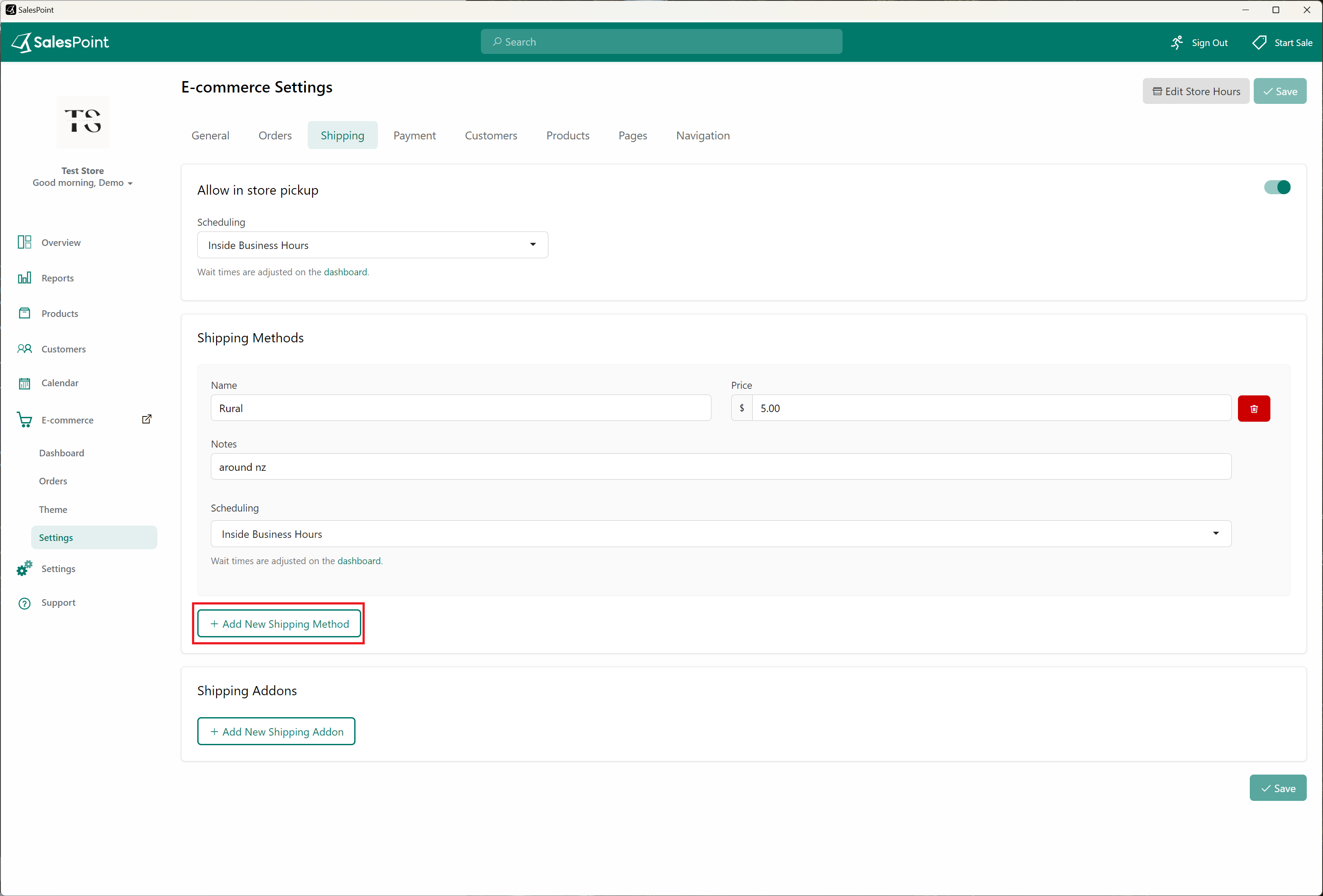 SalesPoint Support | Integrate a New Shipping method